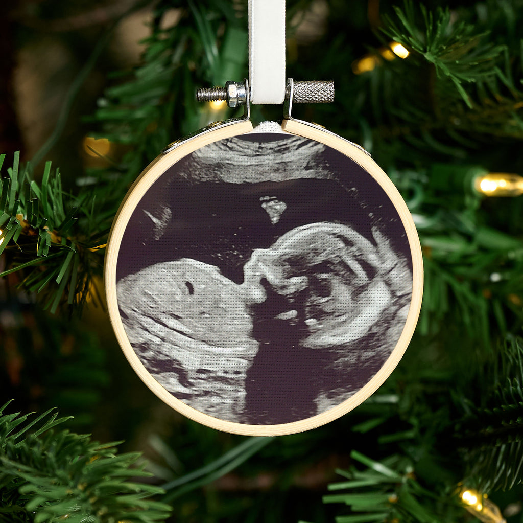 Mini Baby Scan Photo Hoop Christmas Tree Decoration | Bump Christmas ...