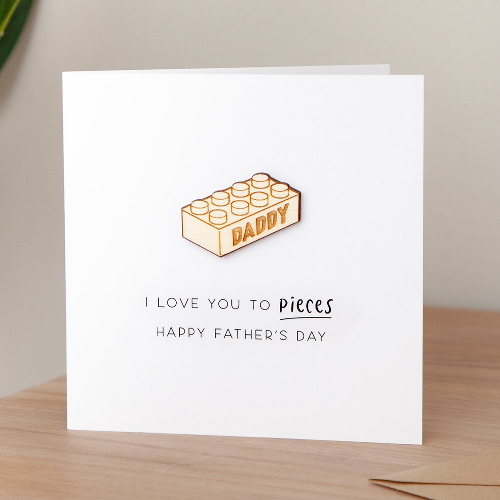 Father's Day Wooden Building Brick Card – No Ordinary Gift