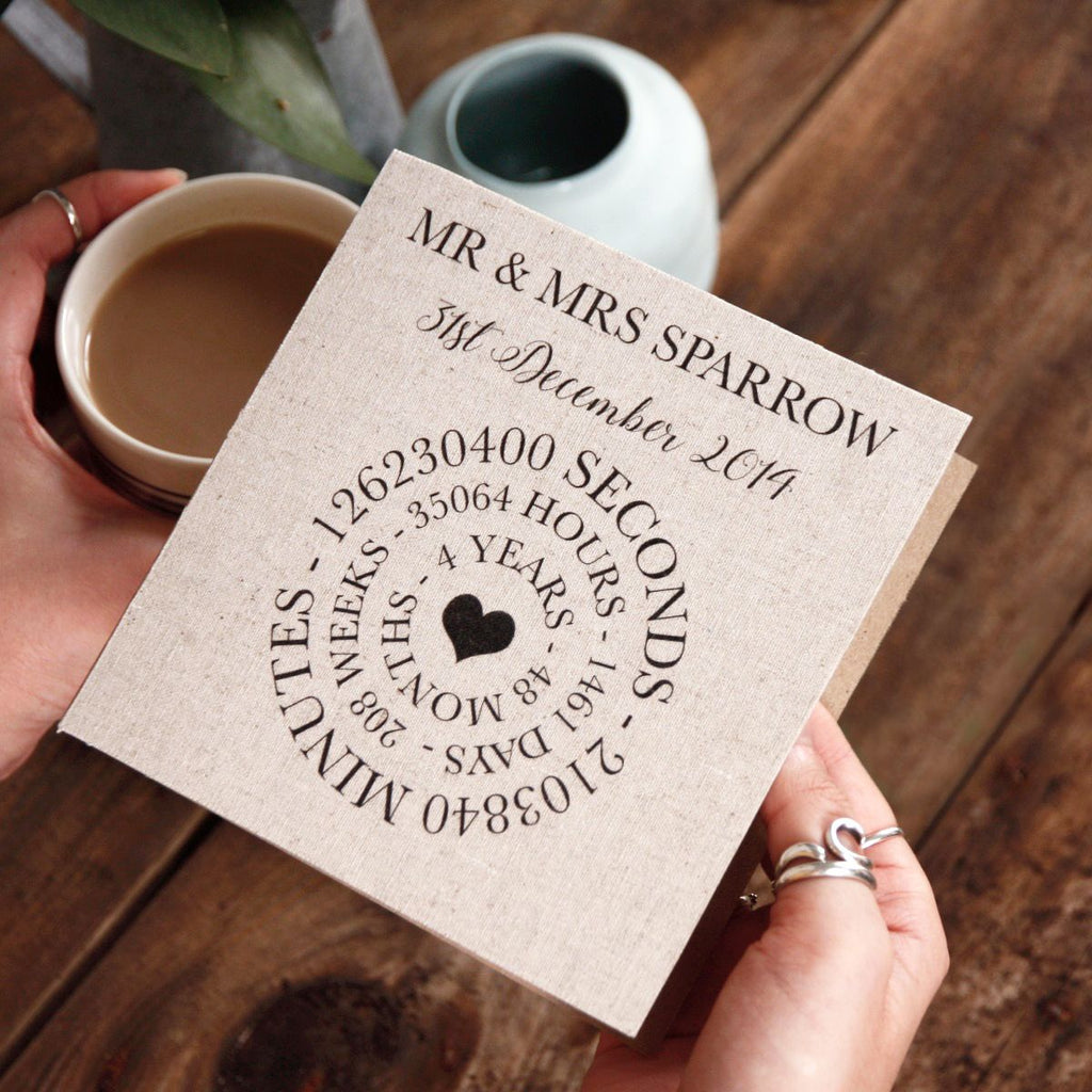 Anniversary Linen Time Card – No Ordinary Gift