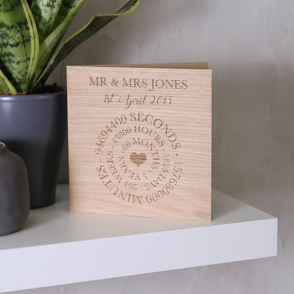 Anniversary Wooden Time Card – No Ordinary Gift