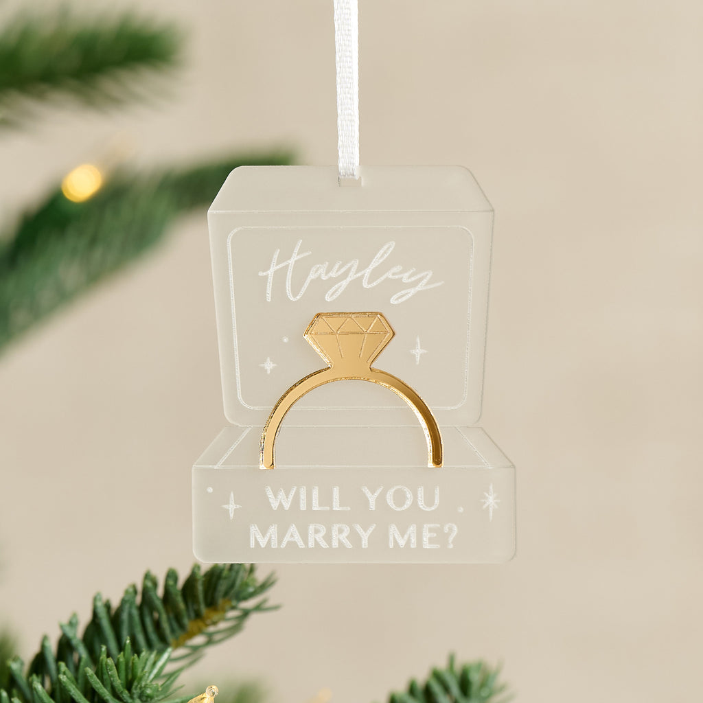Engagement Ring Christmas Proposal Decoration | Ring Box Tree Ornament ...